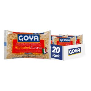 goya foods alphabet (letras) pasta, 7 ounce (pack of 20)