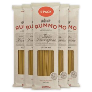 rummo italian pasta bucatini no.6, always al dente (5-pack)