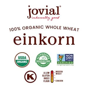 Jovial Einkorn 100% Organic Whole Grain Fusilli - Einkorn Pasta, High Protein, Non-GMO, USDA Certified Organic, Lower Carb, Delicious Pasta Made in Italy - 12 Oz, 6 Pack