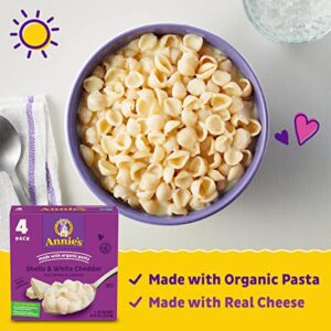 Annie’s White Cheddar Shells Macaroni & Cheese Dinner with Organic Pasta, 4 Ct, 6 OZ Boxes