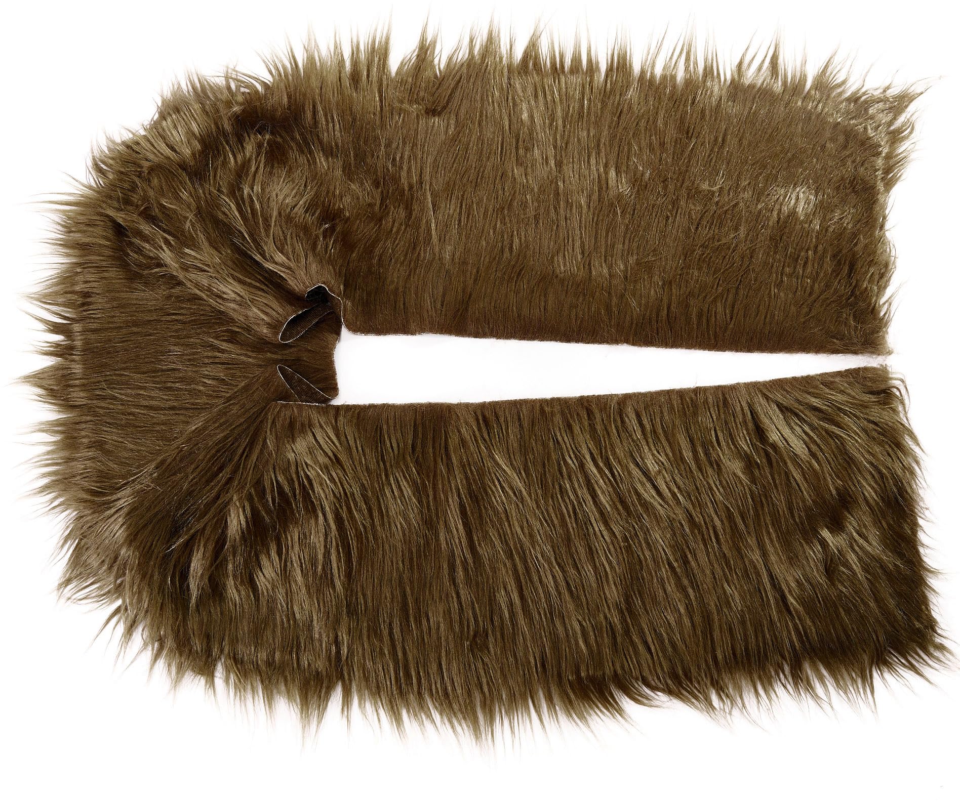 Shaggy Plush Faux Fur Fabric Precut Strips Fluffy Fuzzy Craft Fur for Gnomes Beard Hair Cosplay Costume Dwarf Decoration (Dark Brown, 2x60 inch)