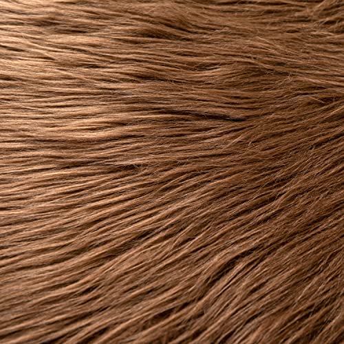 Qidkeo Faux Fur Fabric for Crafts, Gnomes, Animal Costumes, Cushions, Decorations Brown 10x10in