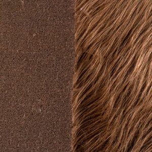 Qidkeo Faux Fur Fabric for Crafts, Gnomes, Animal Costumes, Cushions, Decorations Brown 10x10in