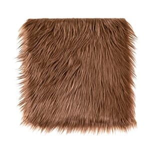 Qidkeo Faux Fur Fabric for Crafts, Gnomes, Animal Costumes, Cushions, Decorations Brown 10x10in