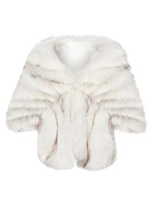 babeyond womens faux fur collar shawl faux fur scarf wrap evening cape for winter coat