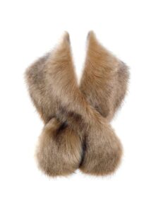 babeyond women’s faux fake fur collar shawl faux fur scarf wrap for winter coat 1920s flapper outfit 120cm/47.2" long (camel)