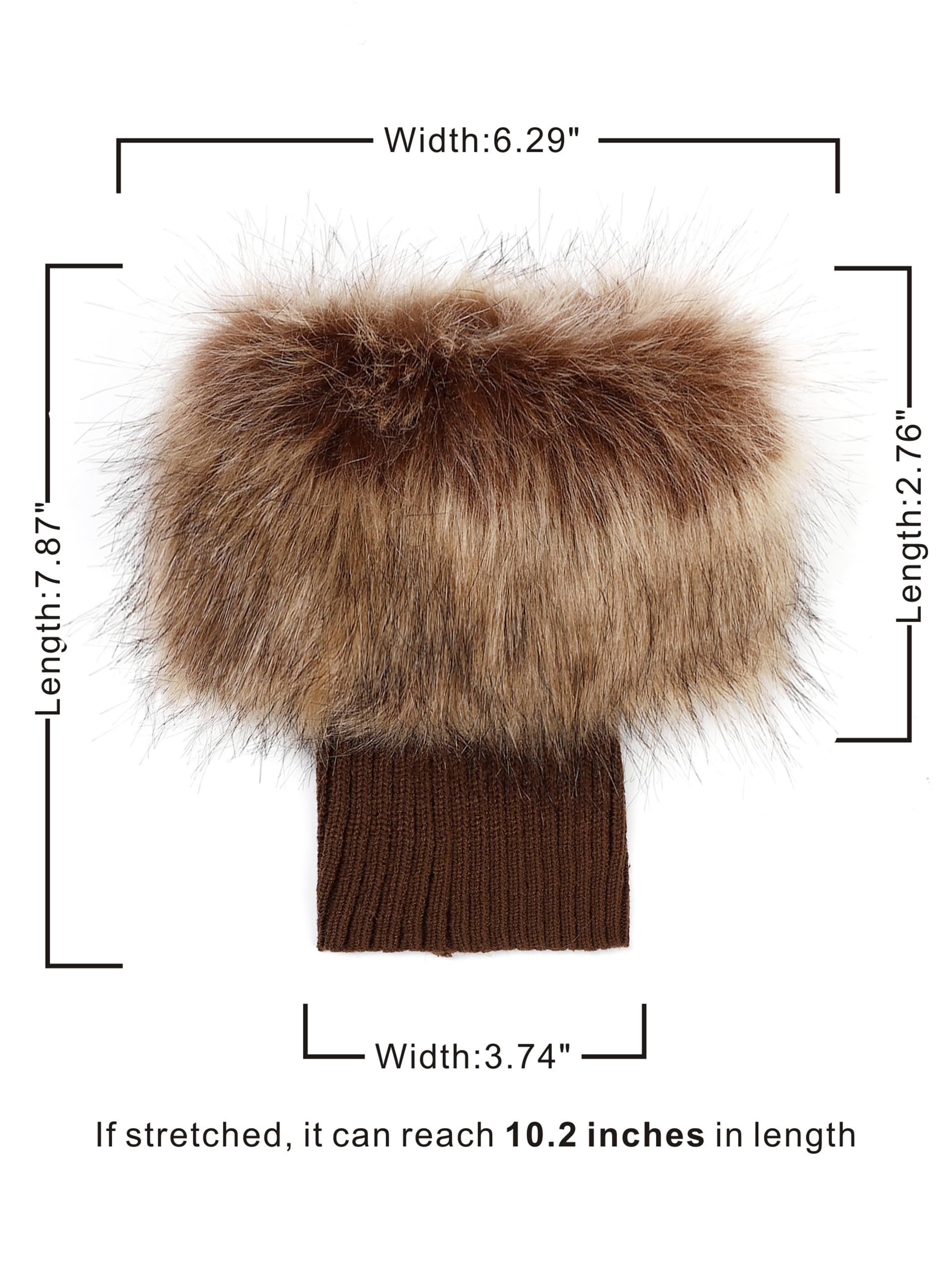 sy soul young Women Faux Fur Leg Warmers Short Furry Fuzzy Boot Cuffs Toppers Girls Winter Knitted foot cuff (Raccoon)