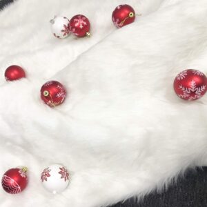 CHICHIC 48 inch Christmas Tree Skirt Faux Fur Xmas Tree Skirt Christmas Decorations Holiday Tree Ornaments Tree Decoration for Christmas Home Decorations, Xmas Party Holiday Decorations, Snow White