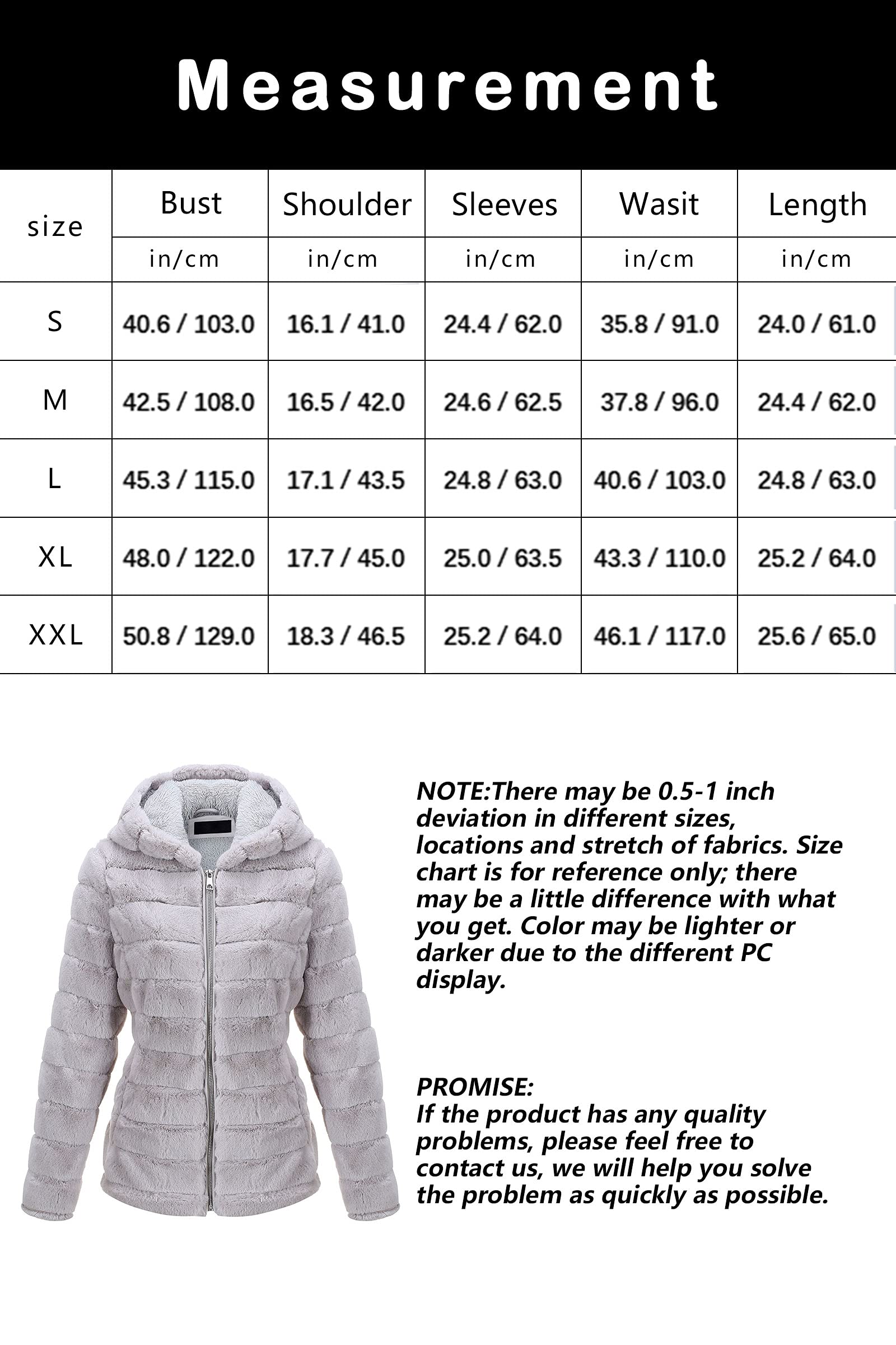 Bellivera Women's Faux Fur Shearling Shaggy Coat Fashion Sherpa-Lined Hood Jacket 1801 Gray L