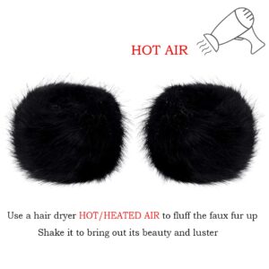 HOMEYEAH Faux Fur Cuffs Arm Leg Warmers Furry Wrist Cuff Warmer Halloween Decorations Costumes For Women