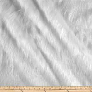 shannon faux fur luxury shag white, fabric by the yard