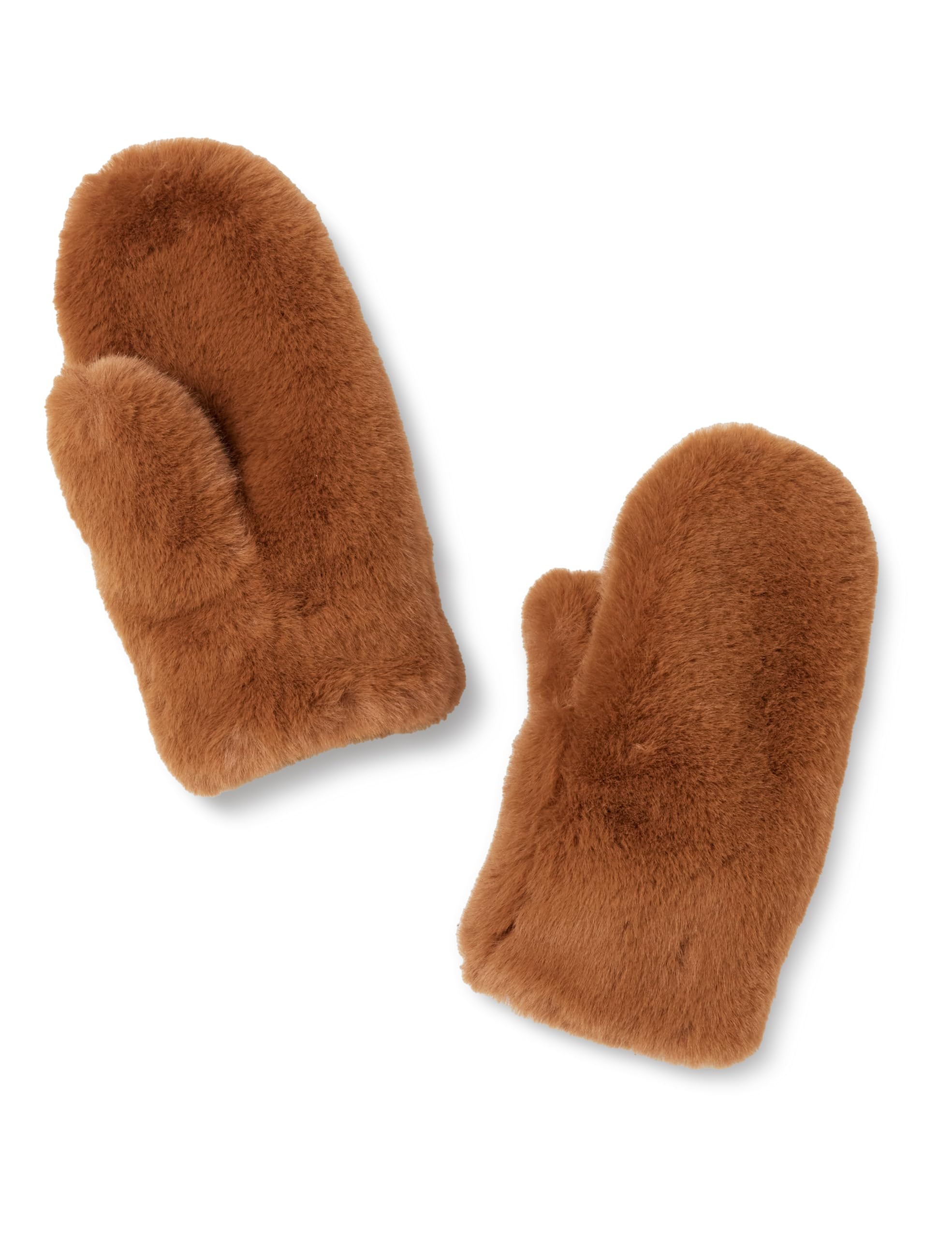 The Drop Women's Aspen Faux Fur Mittens, Cognac, One Size