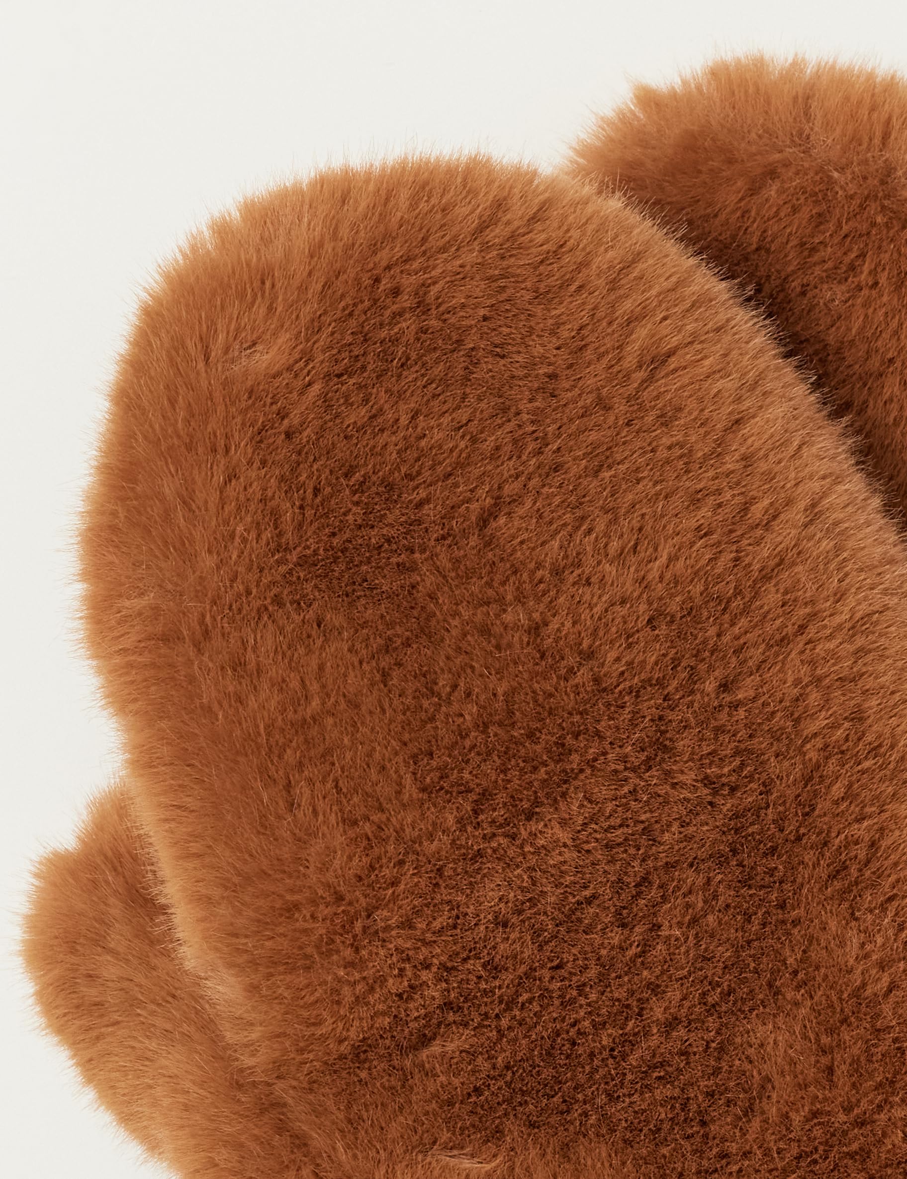 The Drop Women's Aspen Faux Fur Mittens, Cognac, One Size