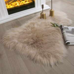 ashler faux fur rug, beige area rugs, fluffy sheepskin fur rug, fuzzy ultra soft 2 x 3 ft rugs, machine washable shag rug, nursery throw rugs for bed, living, kids room