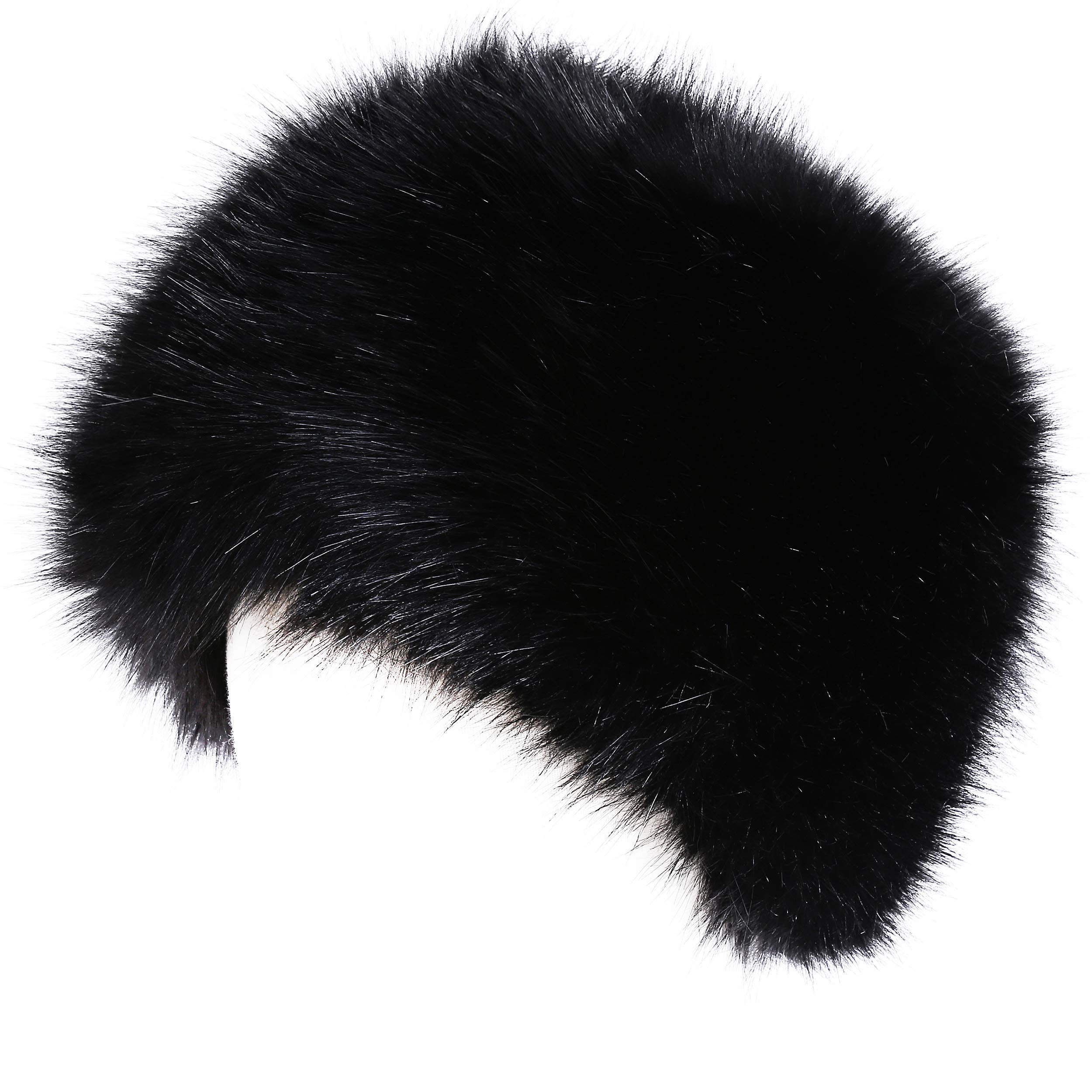 Soul Young Women's Winter Faux Fur Cossak Russian Style Hats(One Size,Black)