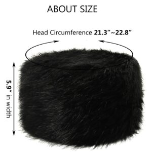 Soul Young Women's Winter Faux Fur Cossak Russian Style Hats(One Size,Black)