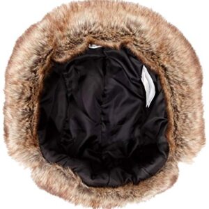 Amazon Essentials Men's Trapper Hat with Faux Fur, Black, One Size