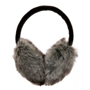 zlyc womens girls winter fashion adjustable faux fur earmuffs ear warmers, grey