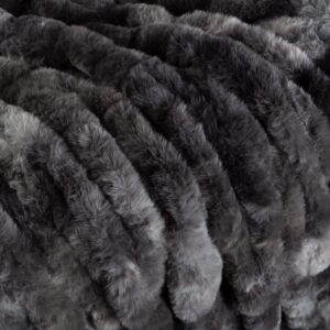 Lavish Home Oversized Ruched Faux Fur Blanket - 60x80-Inch Jacquard Faux Fur Queen-Size Throw for Sofas and Beds - Luxurious Bedding (Black)