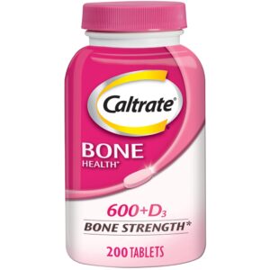 caltrate 600 plus d3 calcium and vitamin d supplement tablets, bone health supplements for adults - 200 count