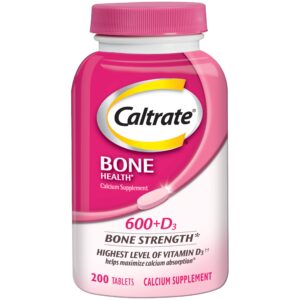 Caltrate 600 Plus D3 Calcium and Vitamin D Supplement Tablets, Bone Health Supplements for Adults - 200 Count