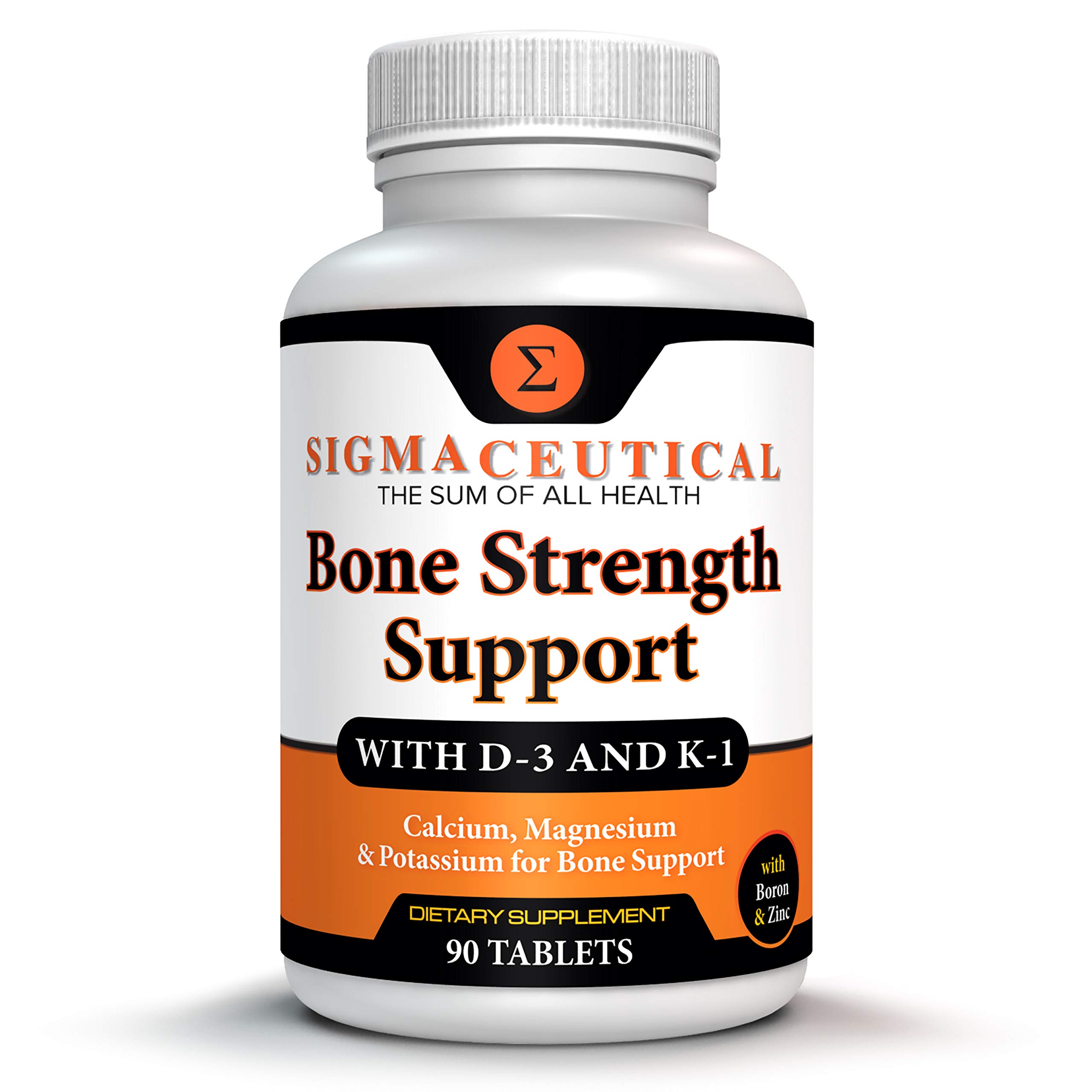 Sigmaceutical Bone Strength Calcium Supplement - Bone Health Boron Supplement - Calcium with Vitamin D3 - Calcium Magnesium Zinc - 90 Tablets