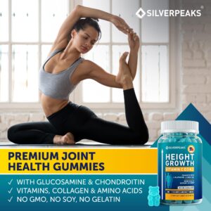 SILVERPEAKS Growth Gummies to Grow Taller - Height Growth Maximizer with Calcium Magnesium Vitamin D3 K2 - Bone Growth Get Taller Supplement - Natural Growth Pills - 60 Calcium Chews for Women & Men