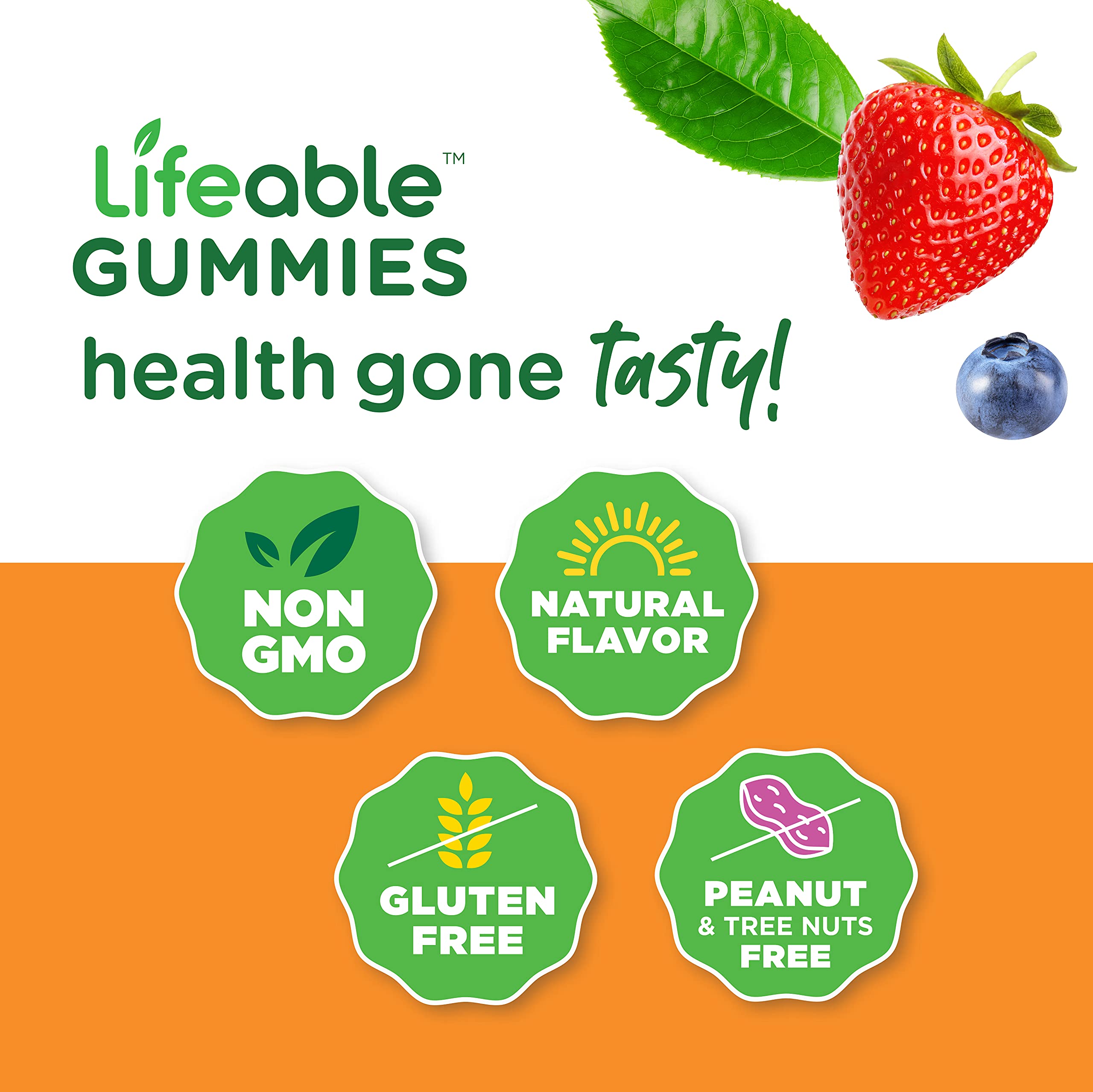 Lifeable Calcium, Magnesium, Zinc and Vitamin D Gummies - Great Tasting Natural Flavor Vitamin Supplements - Gluten Free GMO Free Chewable - for Bone Health Support - for Kids Teens - 90 Gummies