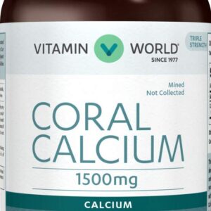 Vitamin World Coral Calcium 1500 mg. 120 Capsules, Mineral Supplement, Rapid-release, Gluten Free