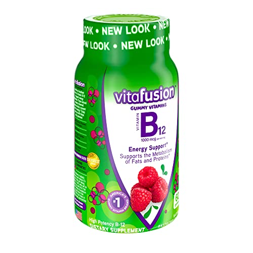 Vitafusion B12 Gummy Vitamins, Delicious Raspberry Flavor, 60ct (30 Day Supply)