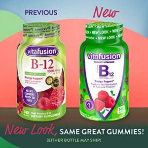 Vitafusion B12 Gummy Vitamins, Delicious Raspberry Flavor, 60ct (30 Day Supply)