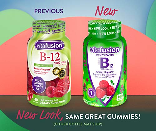 Vitafusion B12 Gummy Vitamins, Delicious Raspberry Flavor, 60ct (30 Day Supply)