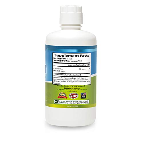 NutriNoche Liquid Calcium Supplement - 30 PPM of Nano Sized Calcium Particles Absorbed at a Cellular Level - Colloidal Minerals - Trace Minerals