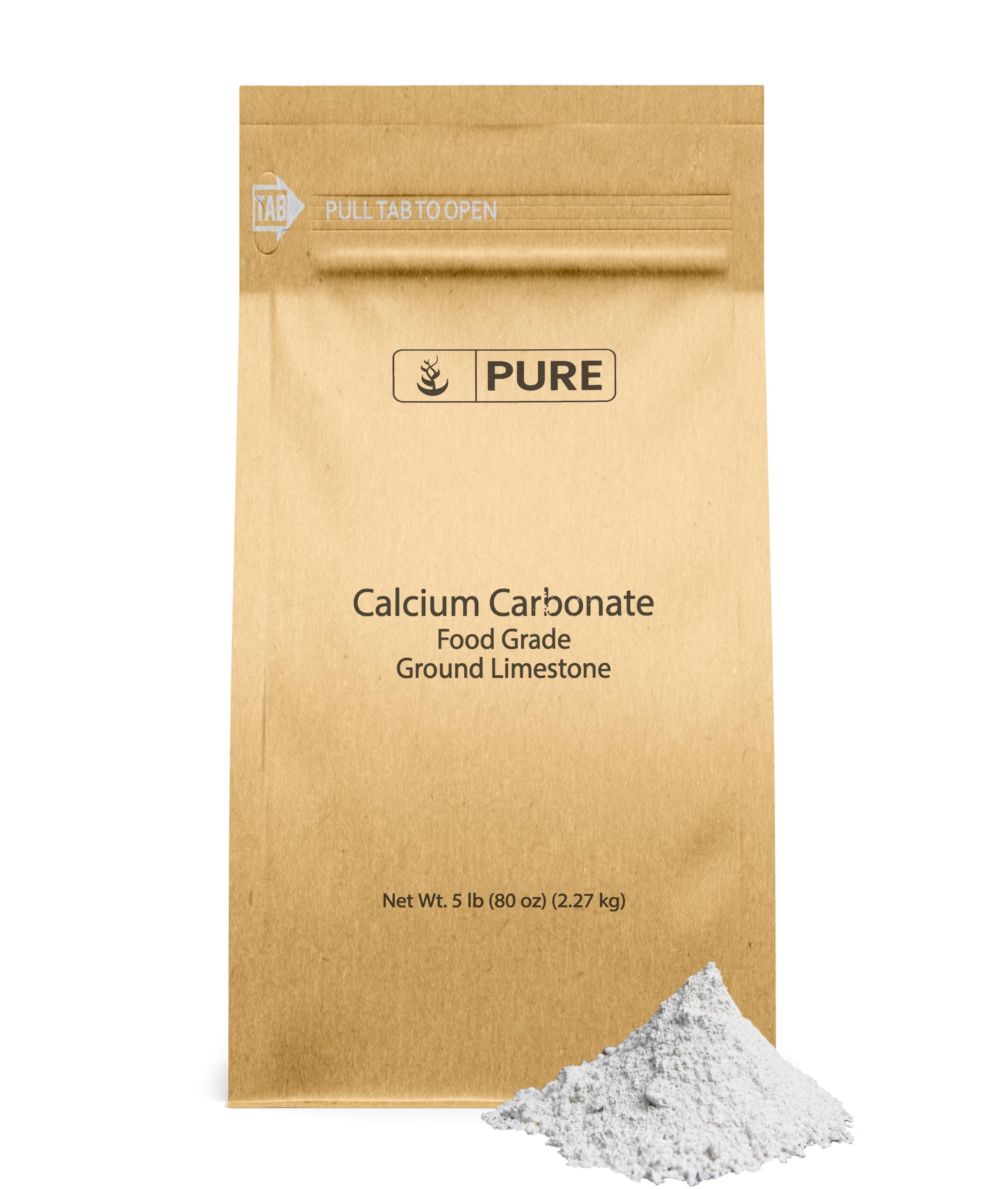 Pure Original Ingredients Calcium Carbonate (5 lb) Dietary Supplement, Food Preservative, Acid Neutralizer