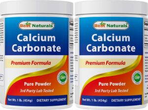 2 pack - best naturals calcium carbonate powder 1 pound (total 2 pound) - food grade