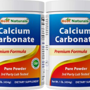 2 Pack - Best Naturals Calcium Carbonate Powder 1 Pound (Total 2 Pound) - Food Grade