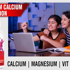 Minton Well-C Fitbone d3 Calcium for Kids Teenagers with Magnesium Zinc Vitamin D and B12 for Strong Bones | Immunity | Growth | Height (10-16 Years)-60 Chewable Tablets