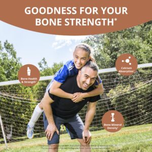 Bone Xtra - Vegan Bone Strength Formula for Stronger Bones, Plant-based Calcium from Marine Algae, Vitamins D3, Vitamin K2, Magnesium, Phosphorus & More for Teens, Adults - 120 Caps | 1 Month Supply