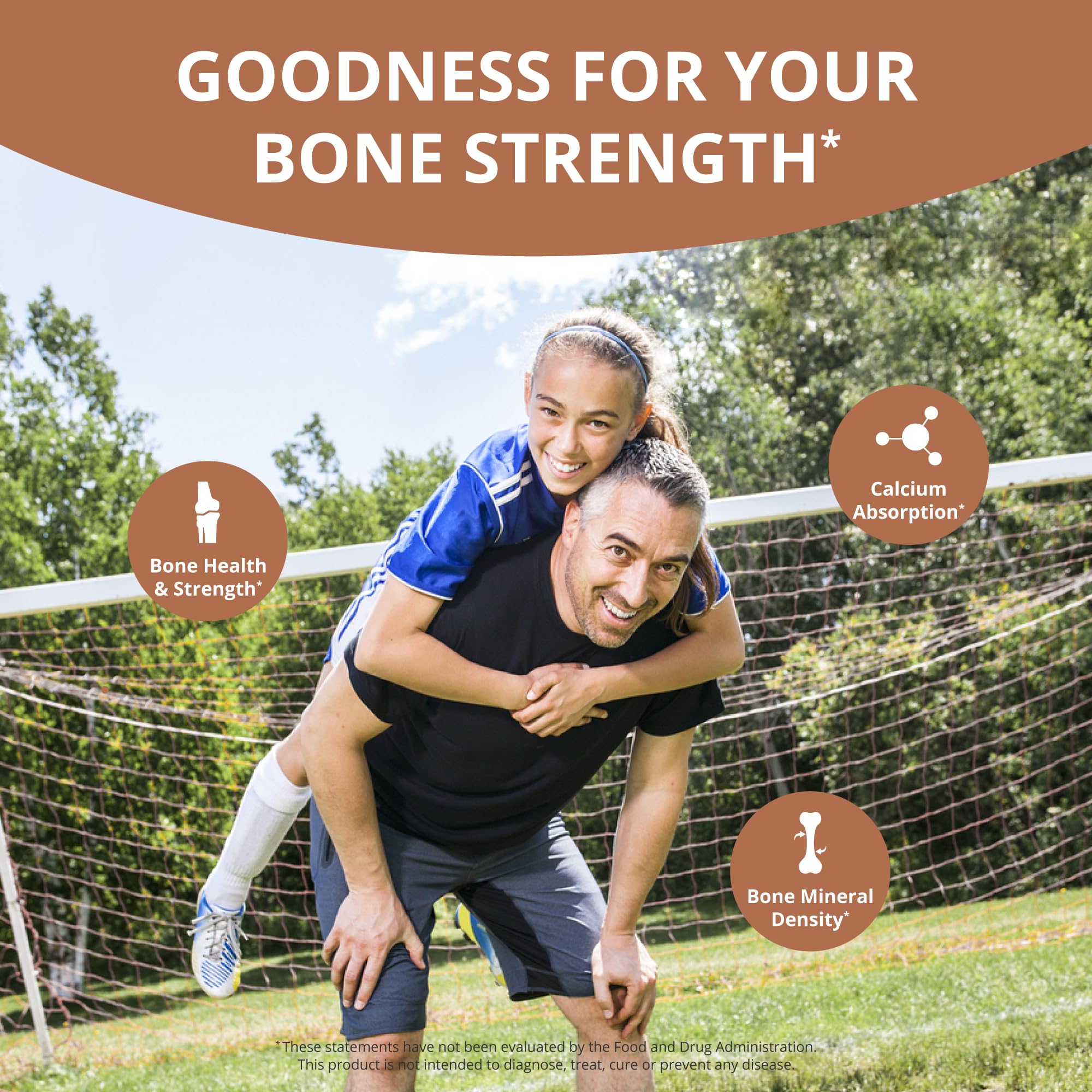 Bone Xtra - Vegan Bone Strength Formula for Stronger Bones, Plant-based Calcium from Marine Algae, Vitamins D3, Vitamin K2, Magnesium, Phosphorus & More for Teens, Adults - 120 Caps | 1 Month Supply