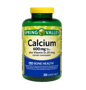 spring - valley calcium plus vitamin d tablets 600 mg - 250 count