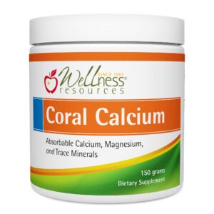 coral calcium powder, marine grade, natural 2:1 calcium to magnesium ratio (500mg, 60 servings)