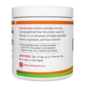 Coral Calcium Powder, Marine Grade, Natural 2:1 Calcium to Magnesium Ratio (500mg, 60 servings)