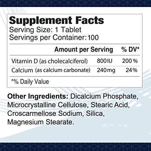 CALCIUM 600mg + D3 Dietary Supplement by ALFA Vitamins - Promotes Healthy Bones - Healthy Teeth - Healthy Heart - Healthy Nervous System -100 Tablets