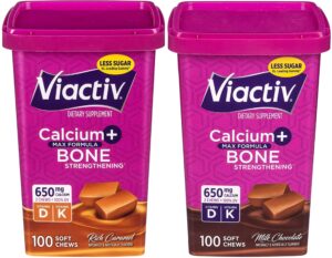 viactiv calcium supplement soft chews, milk chocolate & caramel, 200 count