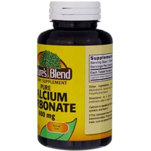 Nature`s Blend Calcium Carbonate 600mg Tablets 100 ct (pack of 2)