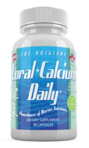 daily health, coral calcium pure okinawa - marine-grade supplement with 72 trace minerals - 1475mg, 90 vegetable capsules (1 month supply)