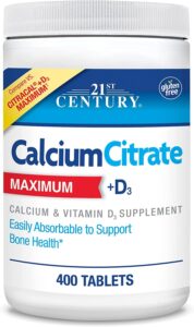 21st century calcium citrate + d3, 400 tablets per bottle (2 pack)