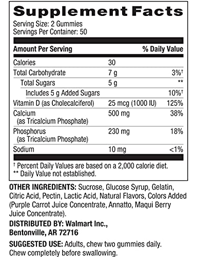 Spring Valley Adult Gummy Calcium with Vitamin D3 50 servings