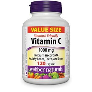 webber naturals vitamin c calcium ascorbate 1000 mg · stomach friendly, 120 capsules