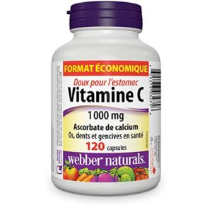 Webber Naturals Vitamin C Calcium Ascorbate 1000 mg · Stomach Friendly, 120 Capsules